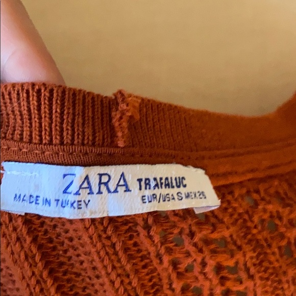 Zara | Sweaters | Zara Rust Knit Short Sleeve Top S | Poshmark